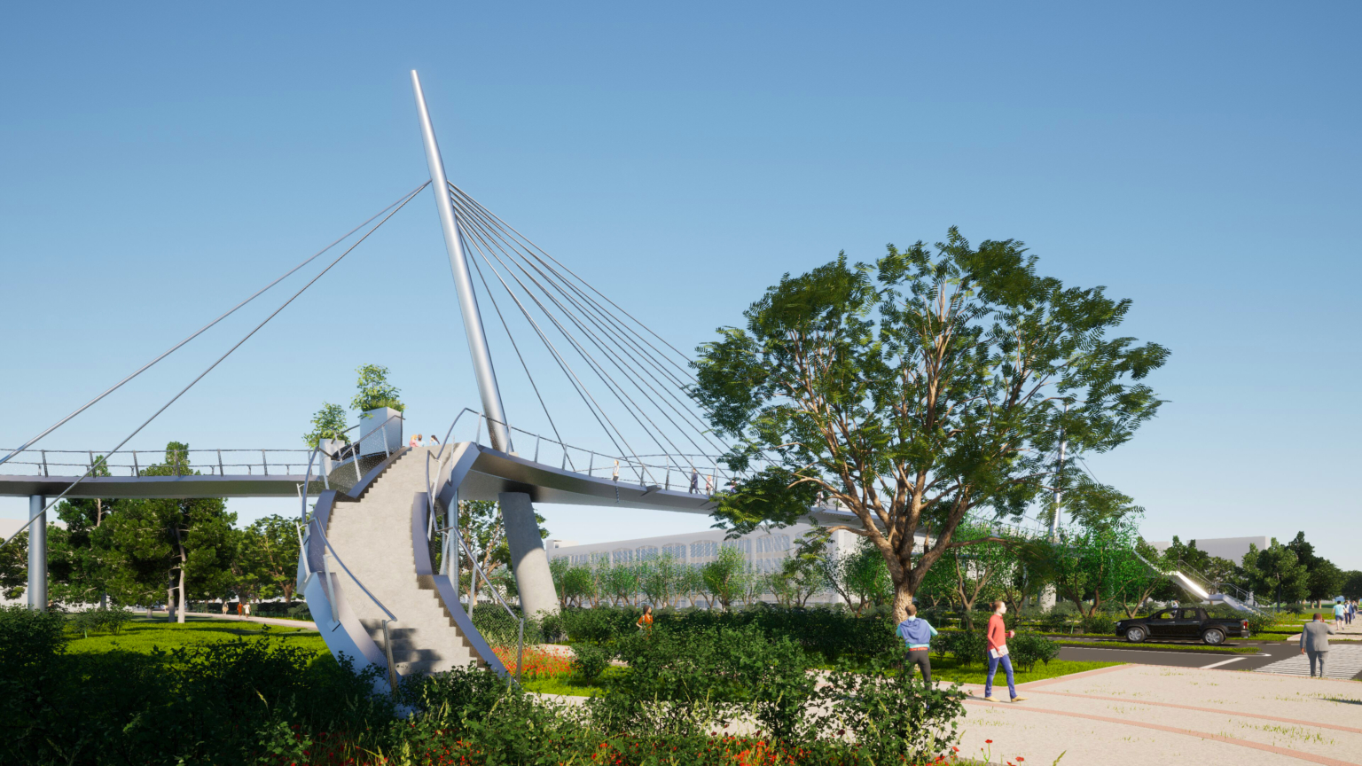 Dave Lyle Pedestrian Bridge - Rock Hill, SC - Mattern & Craig Engineers ...